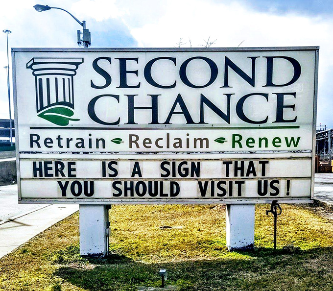 Now that's truth in advertising! This sign doesn't beat around the bush – it's practically rolling out the red carpet.