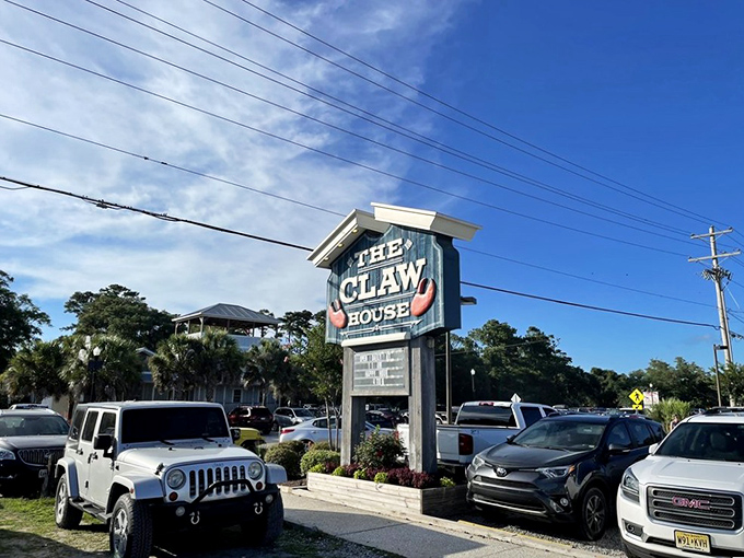 The sign says it all &ndash; you've arrived at crustacean station. Time to get your claws dirty and your belly happy!