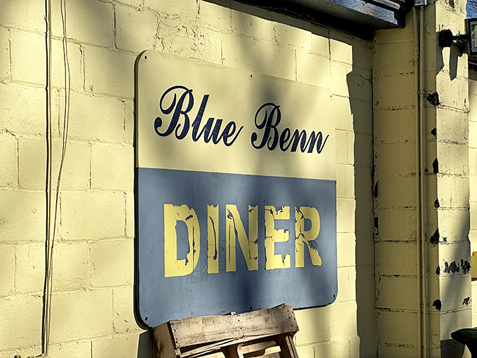 The sign says "Diner," but we read "Delicious." Blue Benn: where every meal feels like coming home.