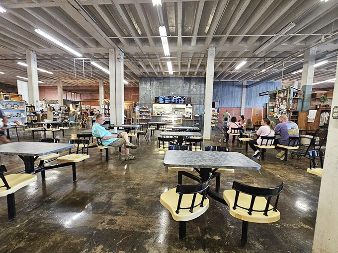 Fuel up for your treasure hunt! This snack area is where antique enthusiasts recharge their batteries and swap tales of their greatest finds.