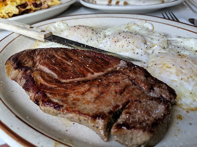 Steak and eggs: the breakfast combo that says, "I'm an adult, and I'll eat what I want!" Who needs a midnight snack when you can have this for breakfast?