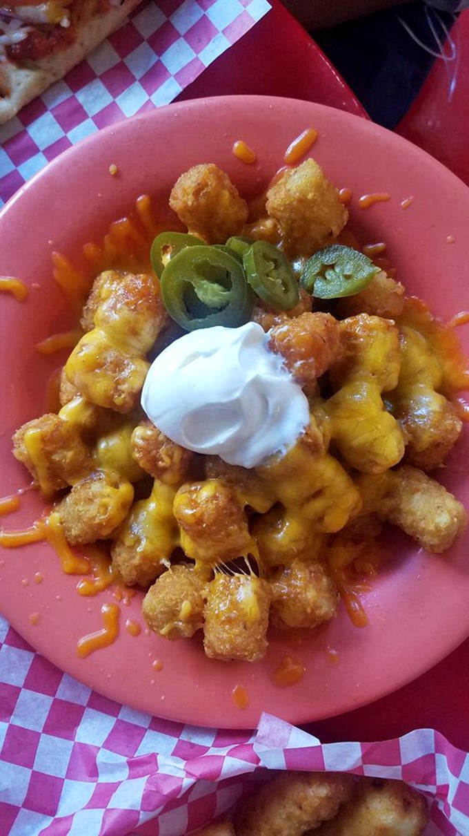 Tater tot nachos: Because sometimes French fries want to dress up and go to a fancy party. Ole!
