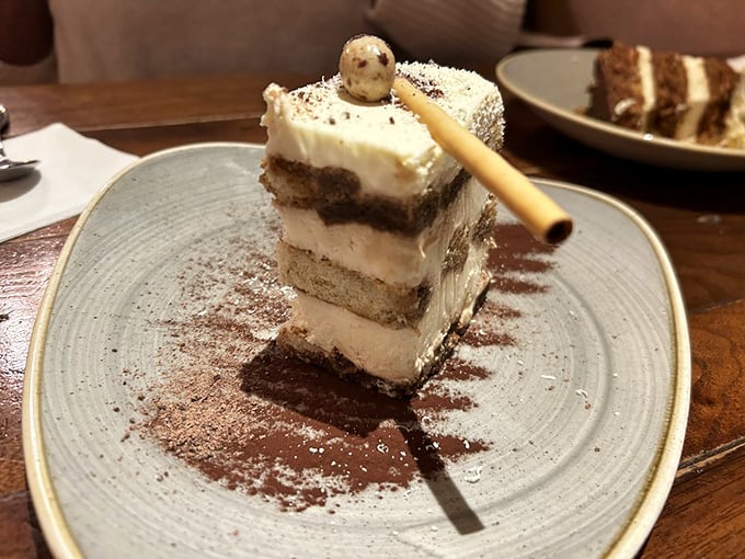 Tiramisu that's more "pick-me-up" than dessert. Layers of coffee-soaked goodness that'll have you saying "Mamma mia!" with every bite.