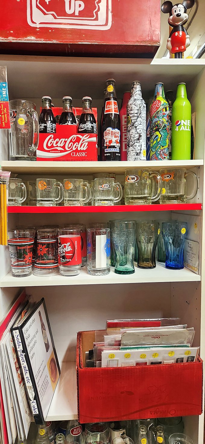 Coca-Cola classics and Mickey's mischievous grin. This shelf is a fizzy, bubbly trip through the golden age of American advertising.