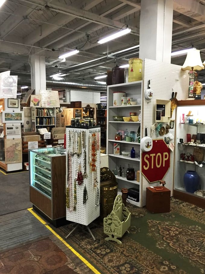 Stop! In the name of love... for quirky collectibles. This eclectic corner has everything from vintage road signs to retro kitchenware. It's a pop culture time capsule waiting to be explored.
