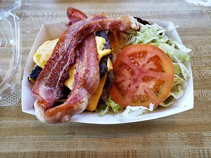 The Bacon Cheeseburger Blockbuster! This sandwich is ready for its close-up, Mr. DeMille, and it's stealing the show.