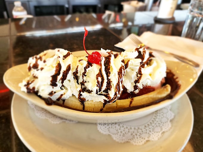 The banana split that launched a thousand diets &ndash; and broke them all! It's not dessert, it's a delicious dare.