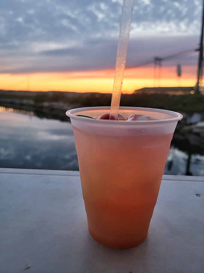 Sunset in a glass. The perfect accompaniment to seafood, stories, and making memories by the shore.