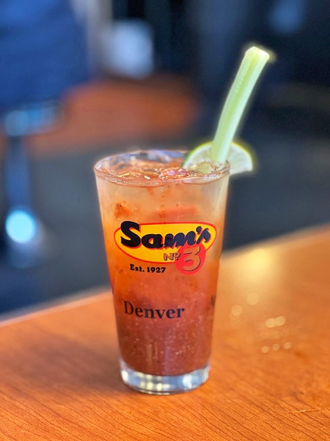 Sam's signature beverage: A glass of Mile-High refreshment that puts the "Ahhh" in Colorado. It's Denver in a drink!