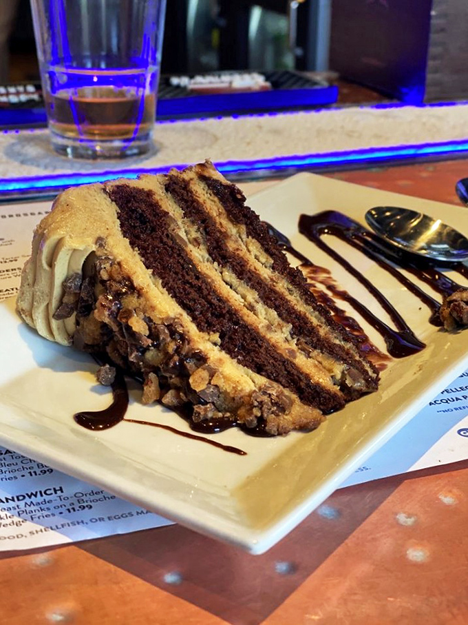 Layer upon layer of chocolate decadence with just enough nuts to make you feel it's practically health food. Diets were made to be broken.