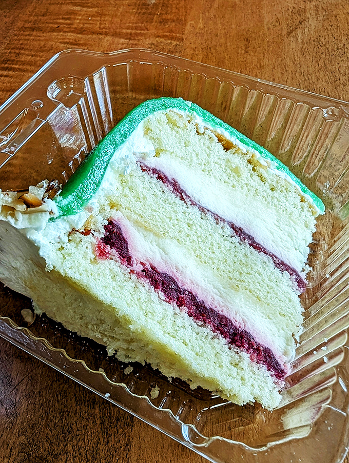 Layer upon layer of pure bliss! This cake slice is the Inception of desserts &ndash; a dream within a dream.