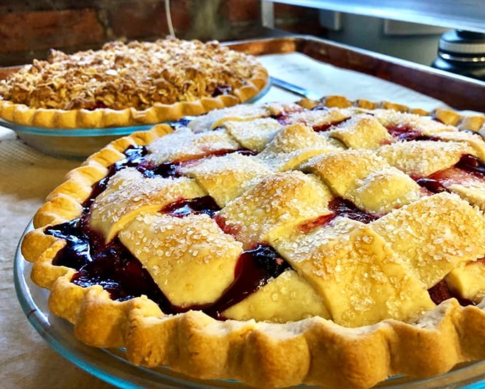 This lattice-topped cherry pie isn't just dessert - it's a work of art that grandmother would approve of.