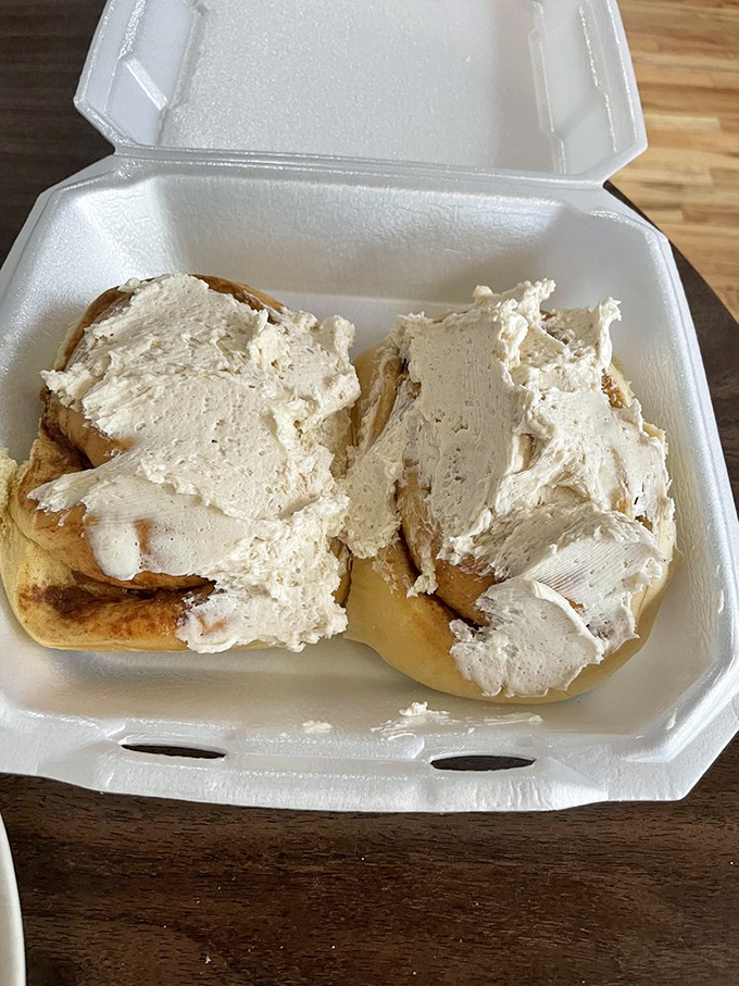 Cinnamon rolls that could make a carb-counter weep. Frosting so generous, it's like the bakery won the lottery and decided to share.