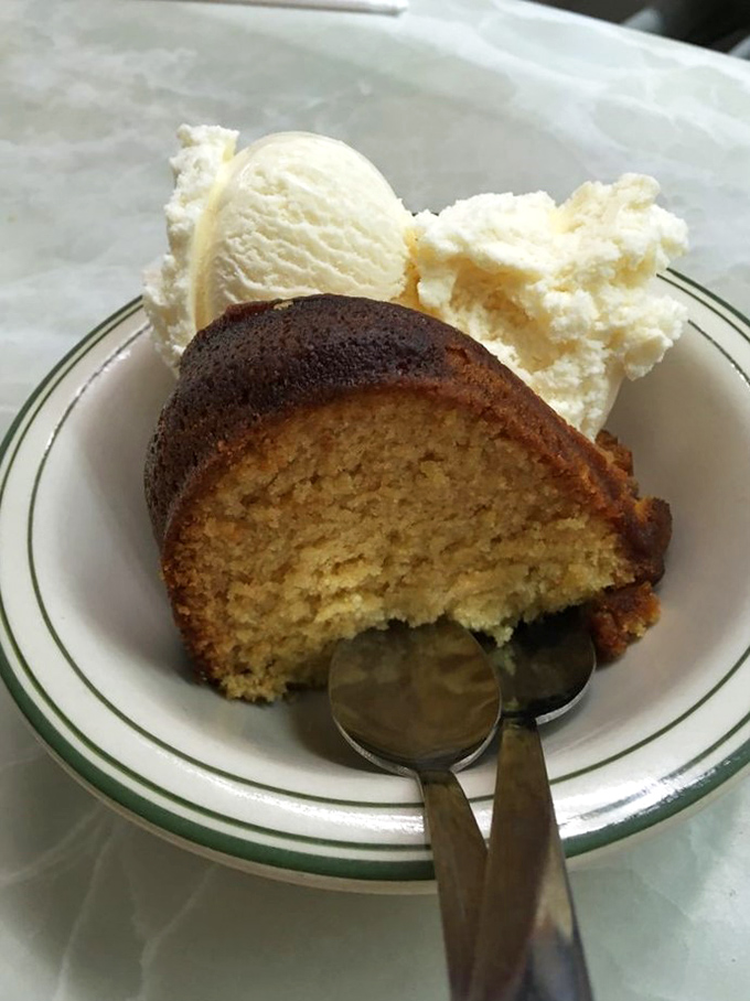 The perfect sweet ending! This slice of homemade cake proves that sometimes, the simplest desserts are the most satisfying.