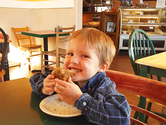 The face of pure joy! This little guy knows the secret to happiness &ndash; it's pie-shaped and comes with a side of sticky fingers.
