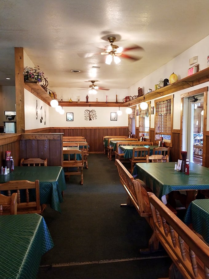 Where strangers become friends over shared plates and laughter. This dining area isn't just serving food; it's dishing out memories by the plateful.
