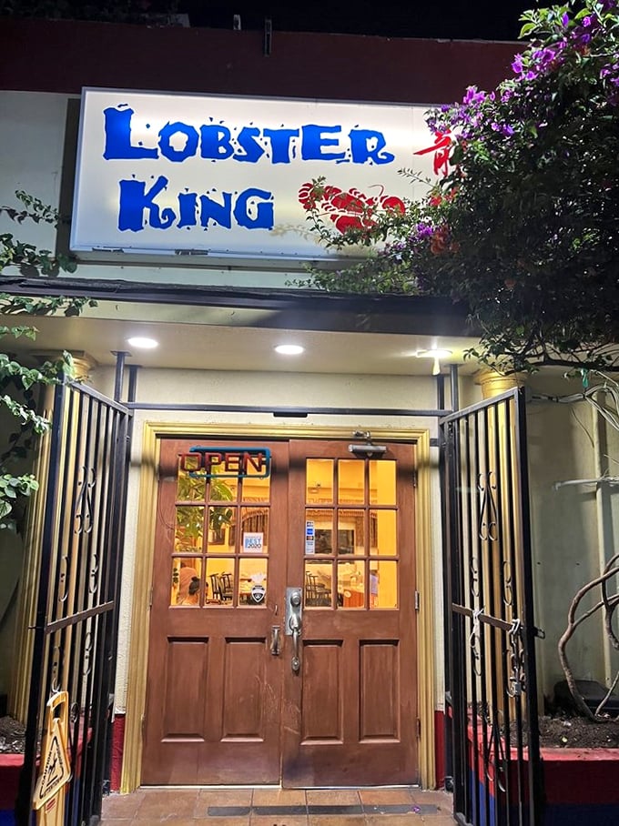 The gates to crustacean heaven! This entrance is where diet plans come to die and food comas are born. Enter at your own delicious risk.