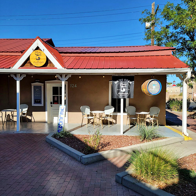 Roll out the red carpet! This entrance is ready to welcome you into a world where calories don't count and happiness is served by the plateful.