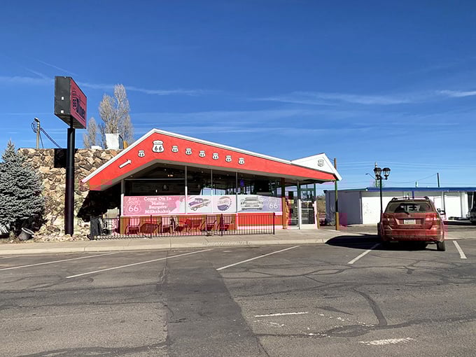 Welcome to flavor town, population: you! This entrance is like a portal to a world where calories don't count and nostalgia reigns supreme.