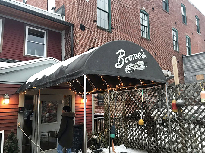 Step right up to seafood paradise! This entrance is like a portal to a world where calories don't count and the fish is always fresh.