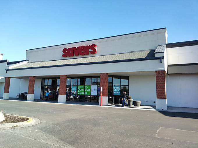 The gateway to bargain bliss! Step through these doors and kiss your shopping budget goodbye. Resistance is futile, savings are inevitable.