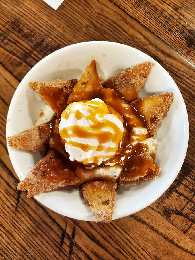 A dessert that's part childhood nostalgia, part culinary magic. This fried ice cream is like a warm hug for your taste buds.