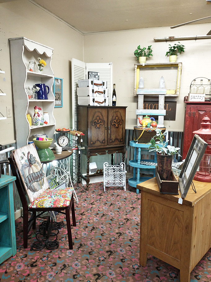 It's not clutter, it's curated chaos! This cozy corner is a microcosm of The Dusty Attic's charm &ndash; every nook and cranny tells a story.