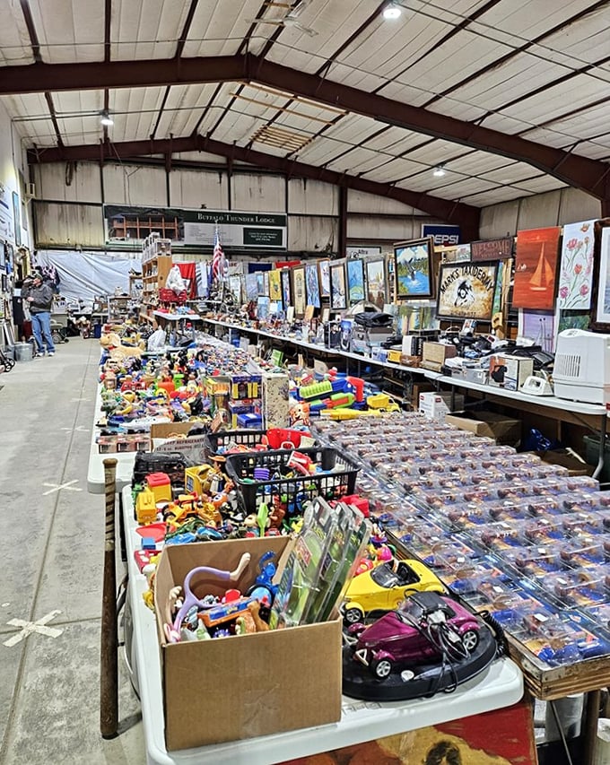 Toy story come to life! This aisle is more packed than Santa's sleigh, with enough nostalgia to make even Peter Pan feel old.