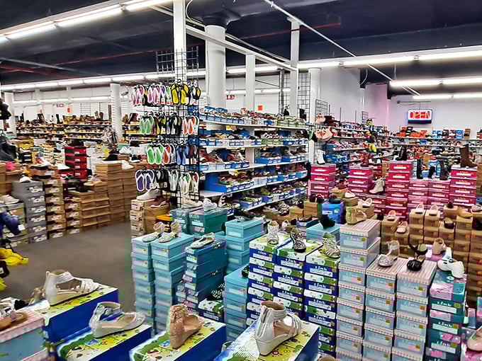 Shoe shopping heaven or sole-searching expedition? Either way, this footwear fiesta is a feast for the feet.