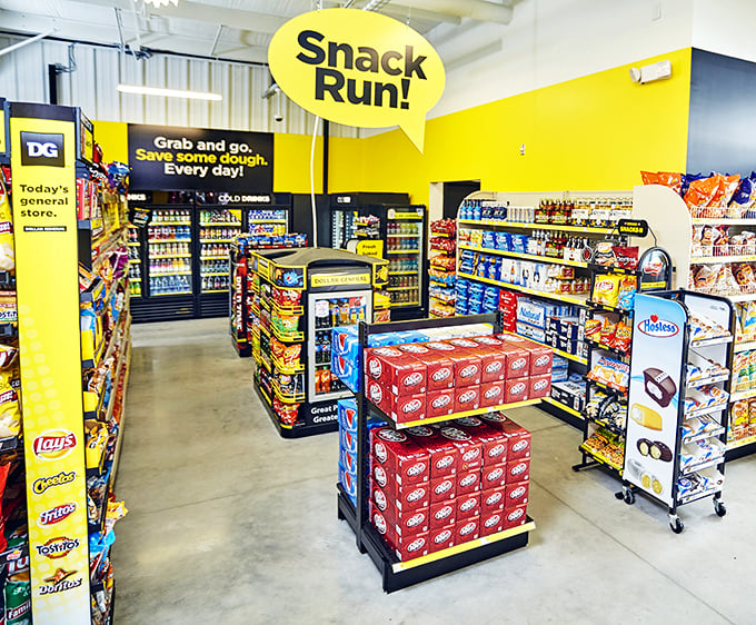 Snack run central! This corner of the store is where willpower comes to die and taste buds come to party.