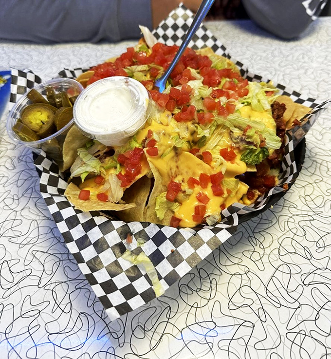 Nacho average appetizer! This colorful fiesta on a plate is like a pi&ntilde;ata exploded... in the most delicious way possible.