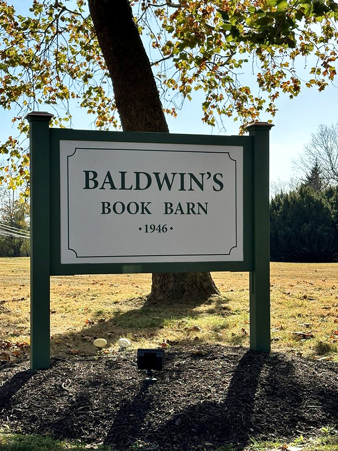 The sign says 1946, but the magic inside is timeless. Baldwin's Book Barn: where every chapter of history finds its home.