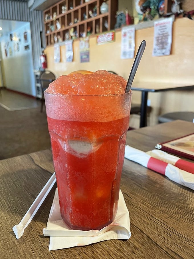 A frosty red cream float that's more refreshing than a polar bear's swimming pool. It's the perfect way to beat the Arizona heat!