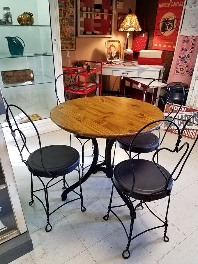 Pull up a chair to nostalgia! This charming set is perfect for sipping milkshakes or plotting world domination.