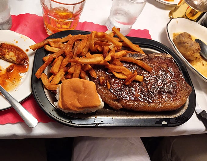 The steak that ate Manhattan... and most of Wyoming. This platter is a carnivore's dream and a cardiologist's nightmare - worth every delicious bite.