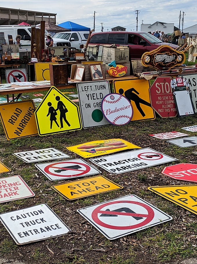Road trip through time! These vintage street signs are like a scavenger hunt of Americana. Perfect for your man cave or ironic home office decor.