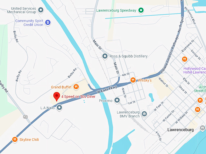 16 4 speed on 50s diner map