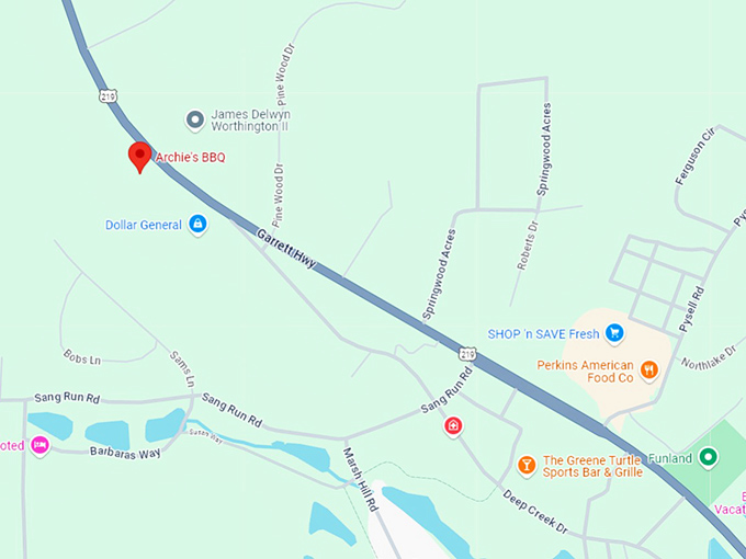 16 archie's barbeque map