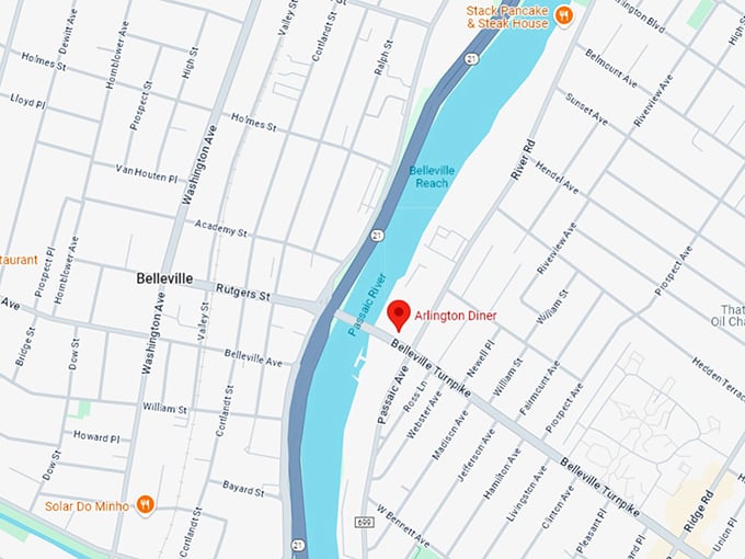 16 arlington diner map