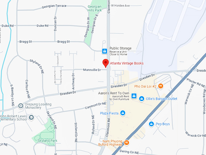 16 atlanta vintage books map