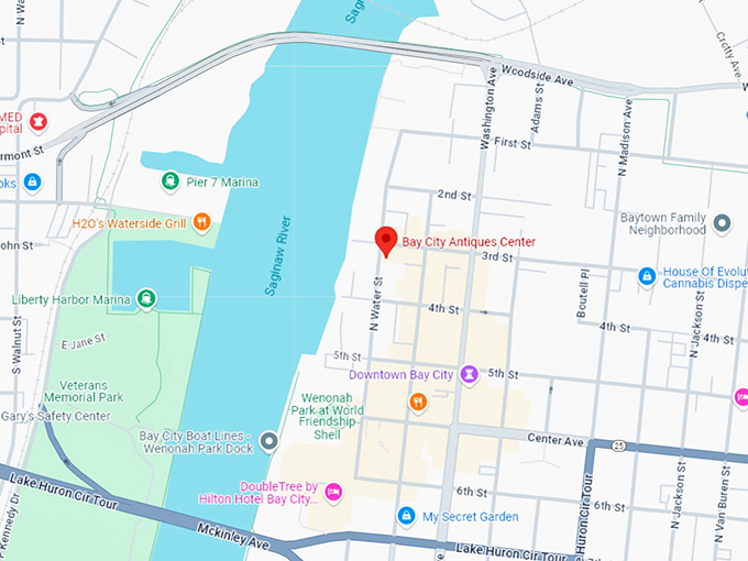 16 bay city antiques center map