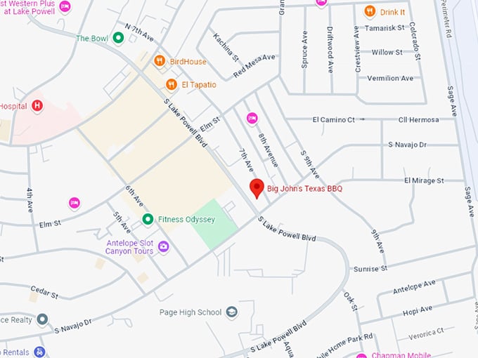 16 big john's texas bbq map