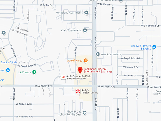16 bookmans phoenix entertainment exchange map
