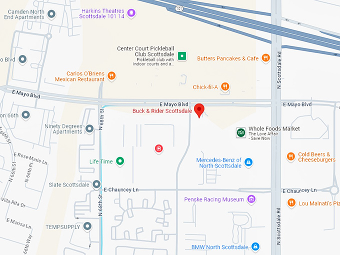 16 buck & rider scottsdale map