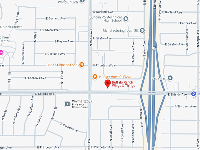 16 buffalo ranch wings & things map