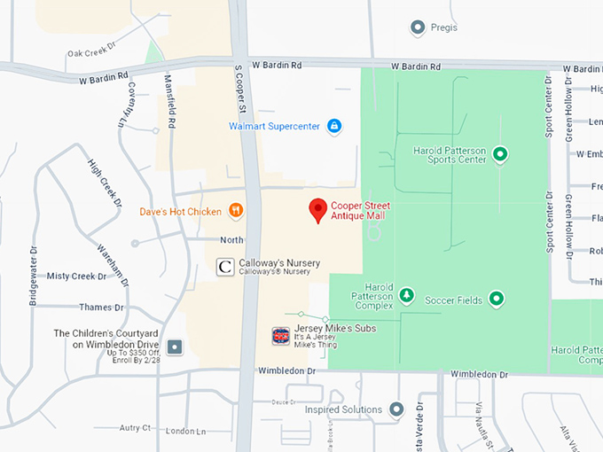 16 cooper street antique mall map