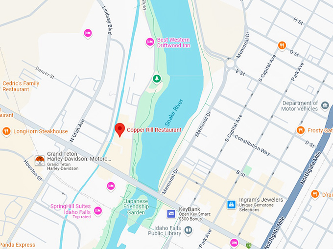 16 copper rill restaurant map