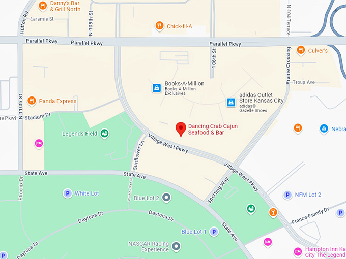 16 dancing crab cajun seafood & bar map