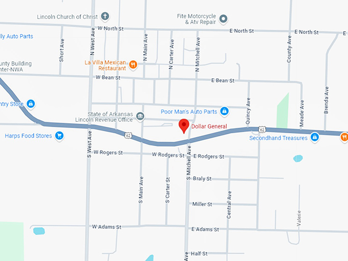 16 dollar general map