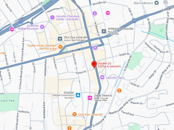 16 double d's coffee & desserts map
